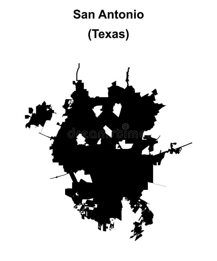 San Antonio outline map stock vector. Illustration of blank - 357649179