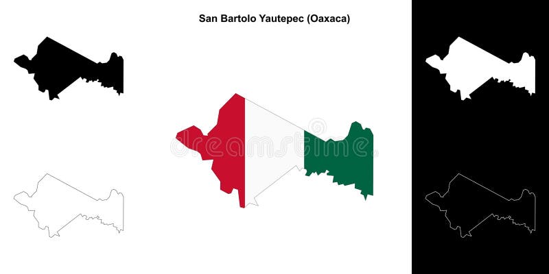 San Bartolo Yautepec Outline Map Stock Illustration - Illustration of ...
