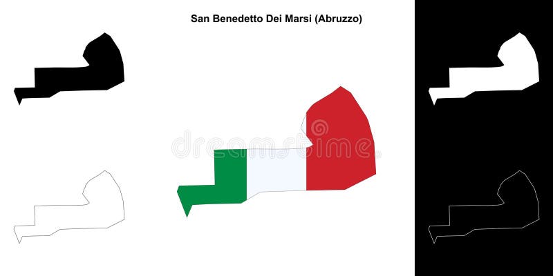 San Benedetto Dei Marsi Outline Map Stock Vector - Illustration of ...