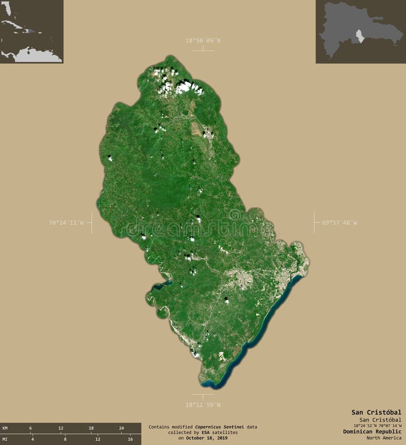 San Cristobal, Dominican Republic - Composition. Sentinel-2 Sate Stock ...
