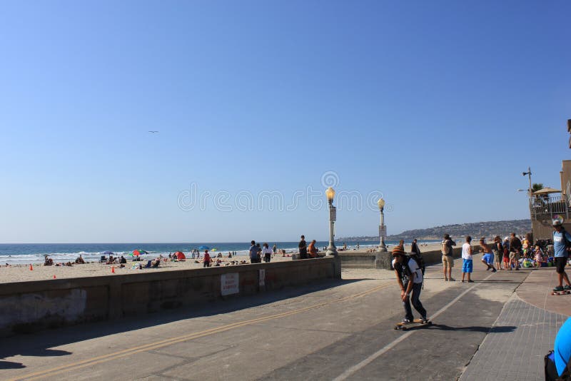 San Diego Beach Front Promenade Editorial Stock Photo - Image of beach ...