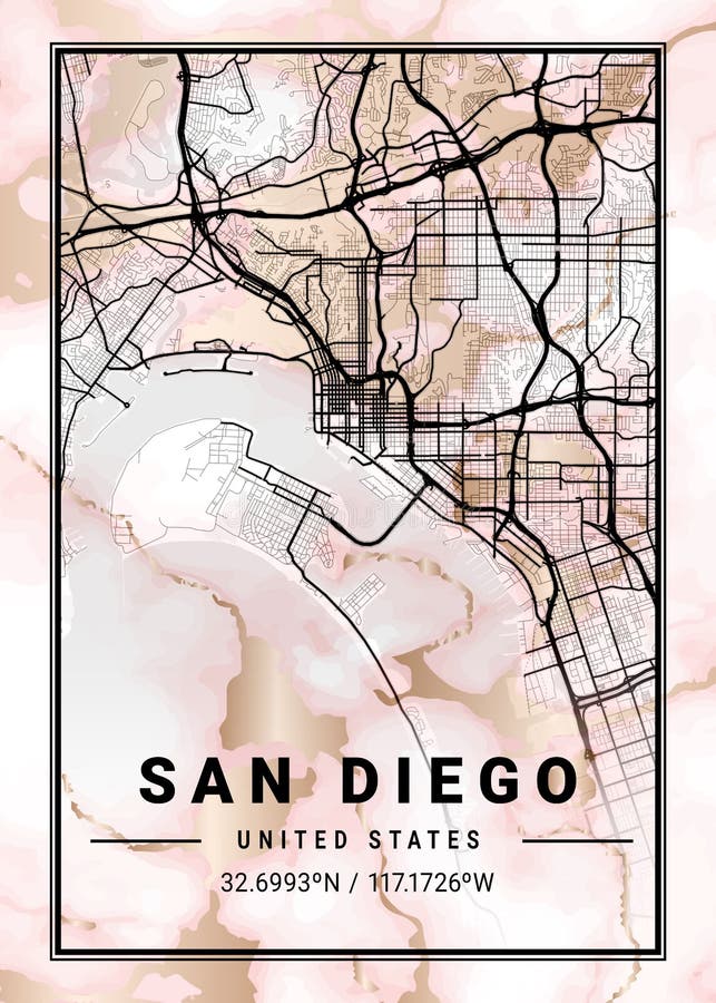San Diego - United States Daphne Marble Map Stock Illustration ... San Diego - United States Daphne Marble Map Stock Illustration ...