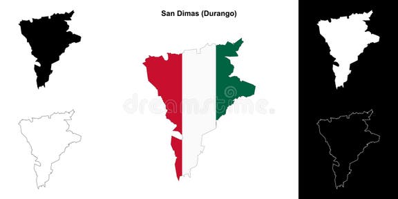 San Dimas outline map stock vector. Illustration of boundaries - 375811152