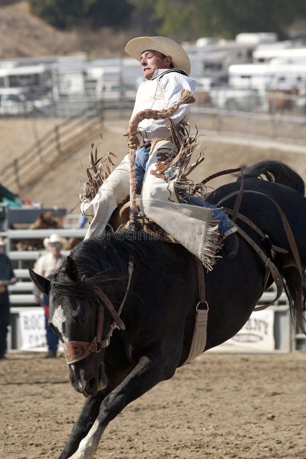 San Dimas Rodeo Saddle Bronc Editorial Photography - Image of cowboys ...
