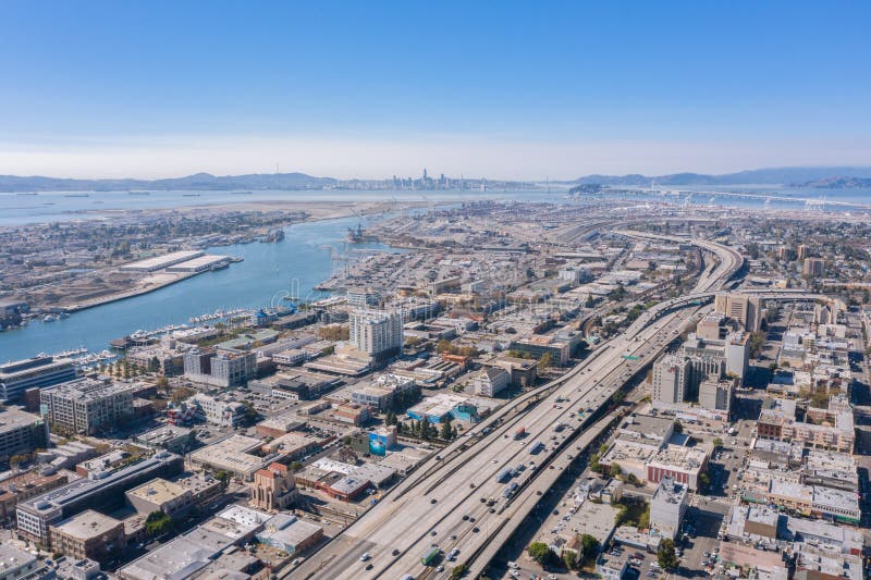 San Francisco Bay Area from Above Stock Image - Image of background ...