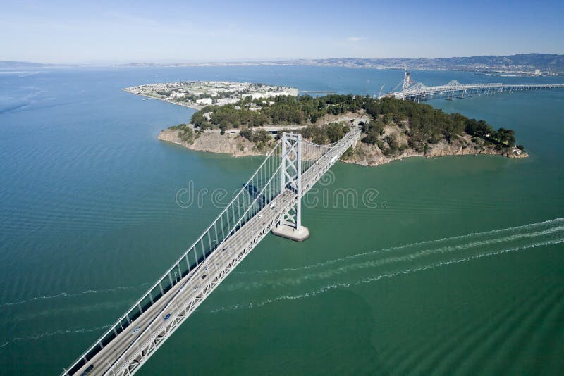 San Francisco Bay Bridge Aerial View Stock Photo - Image of ...