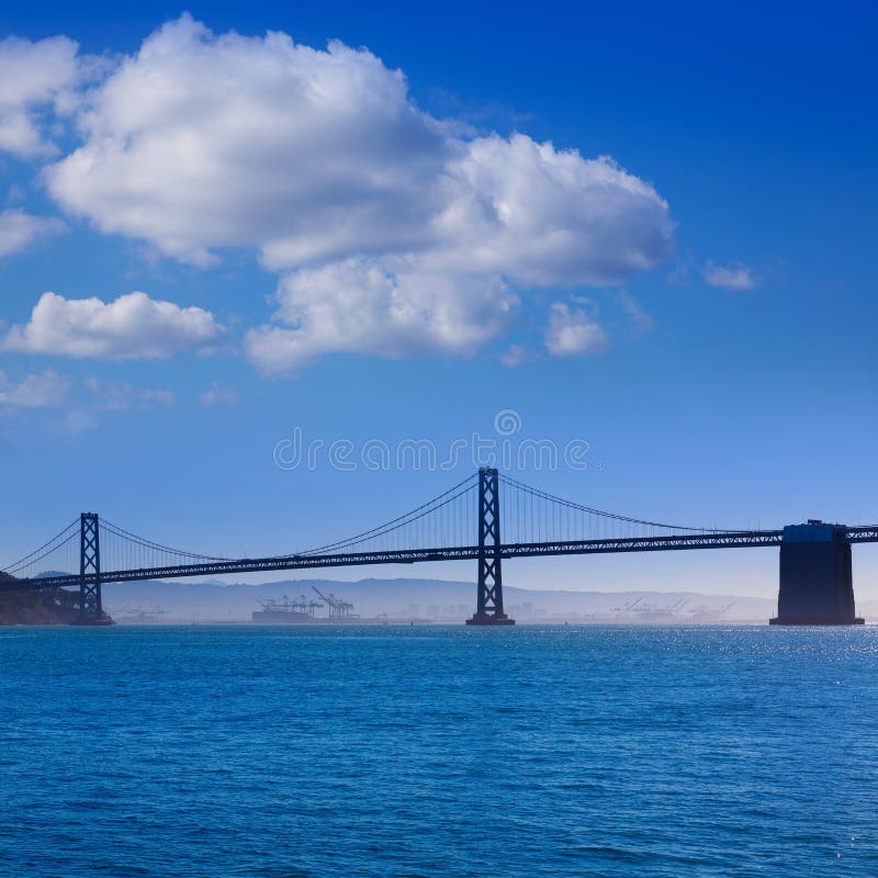 San Francisco Bay Bridge from Pier 7 California Stock Photo - Image of ...