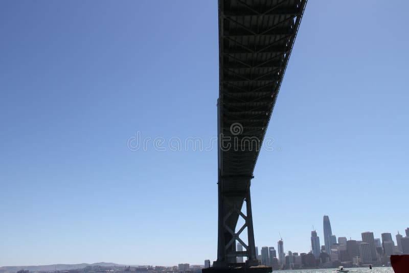 San Francisco, Bay Bridge from the Water Stock Image - Image of island ...