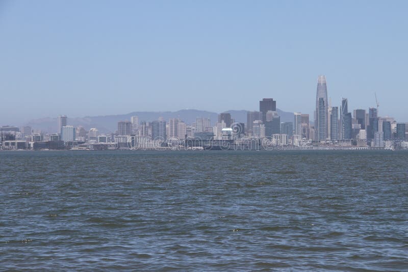 San Francisco, Bay Bridge from the Water Stock Photo - Image of ...