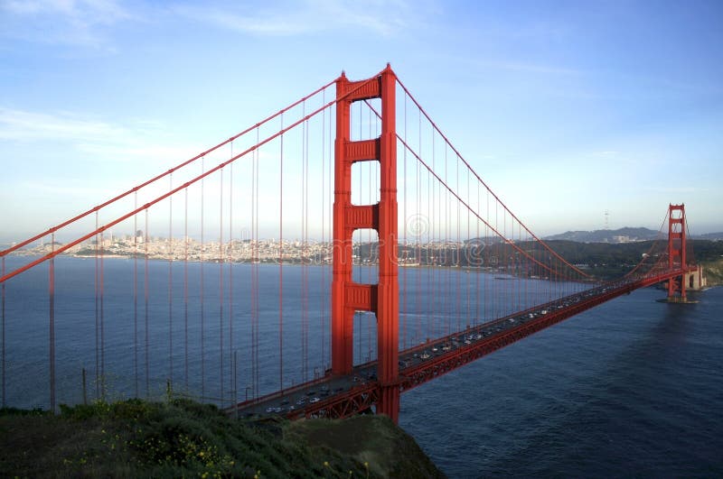 San Francisco Bay and the Golden Gate Stock Photo - Image of center ...