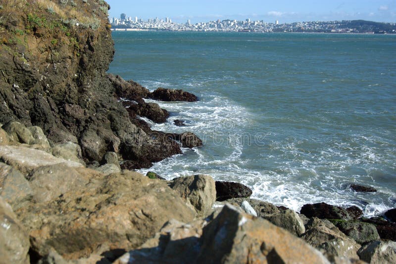 San Francisco Bay Rocks stock photo. Image of environment - 89848