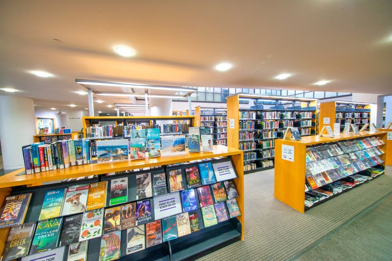 San Francisco, CA - August 6, 2017: Interior of Modern Public Library ...