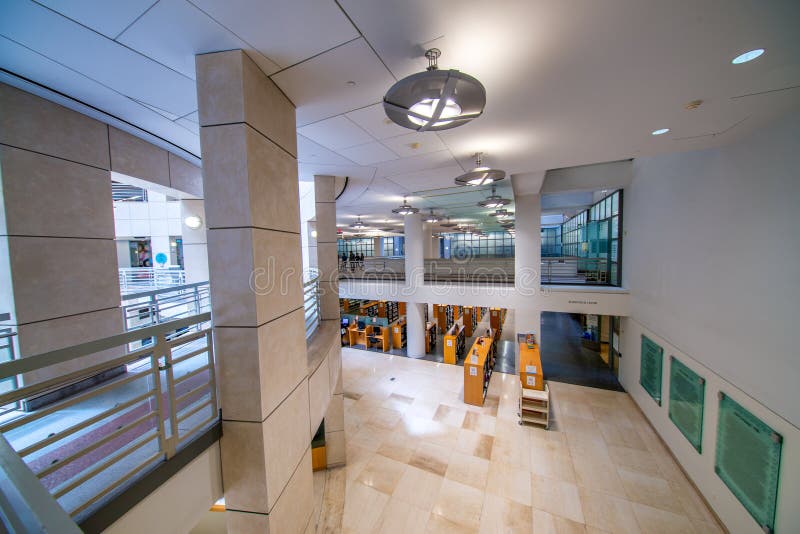 San Francisco, CA - August 6, 2017: Interior of Modern Public Library ...