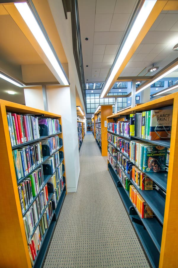 San Francisco, CA - August 6, 2017: Interior of Modern Public Library ...