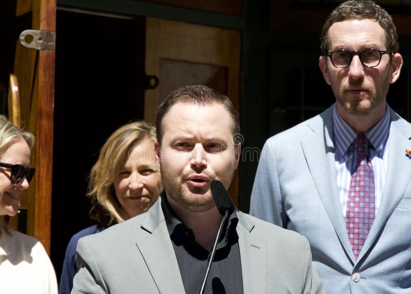 Robby Silver from Downtown SF Partnership Speaking at a Press Event ...