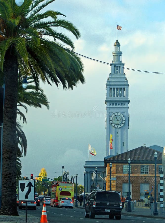 Tower Clock at San Francisco Ferry Building Editorial Stock Photo ...