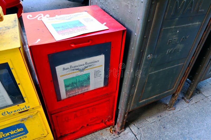 San Francisco, California: San Francisco Examiner Newspaper Vending Box ...