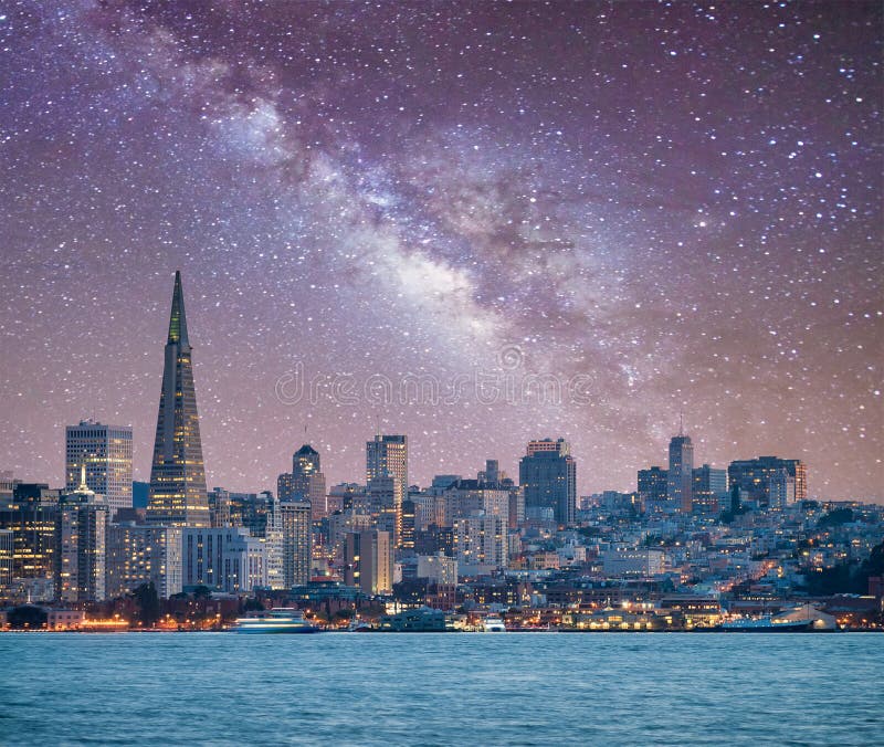 San Francisco, California. Panoramic View of Downtown Skyline on a ...