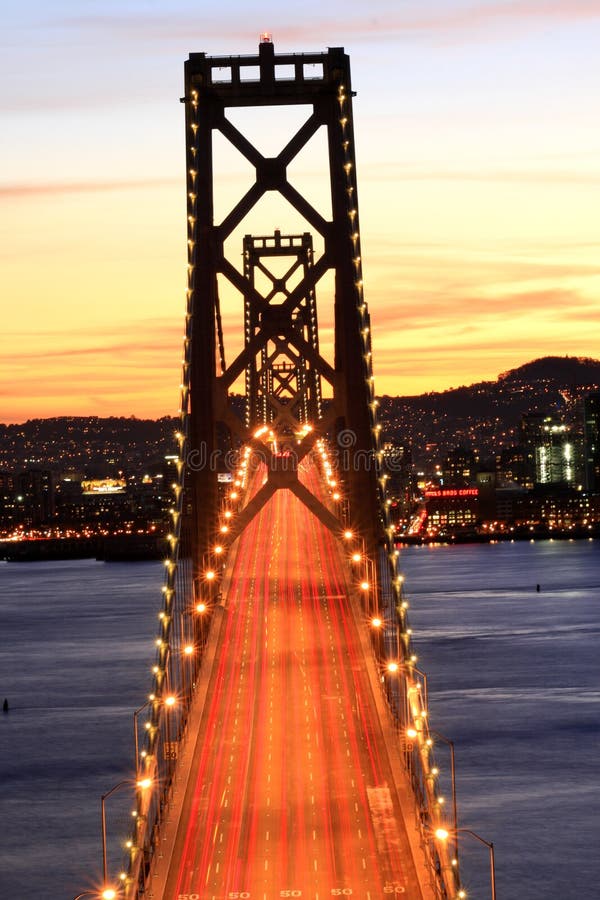 Bay Bridge ,night stock photo. Image of link, skyline - 2199602