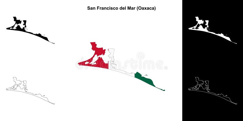 San Francisco Del Mar Outline Map Stock Vector - Illustration of ...