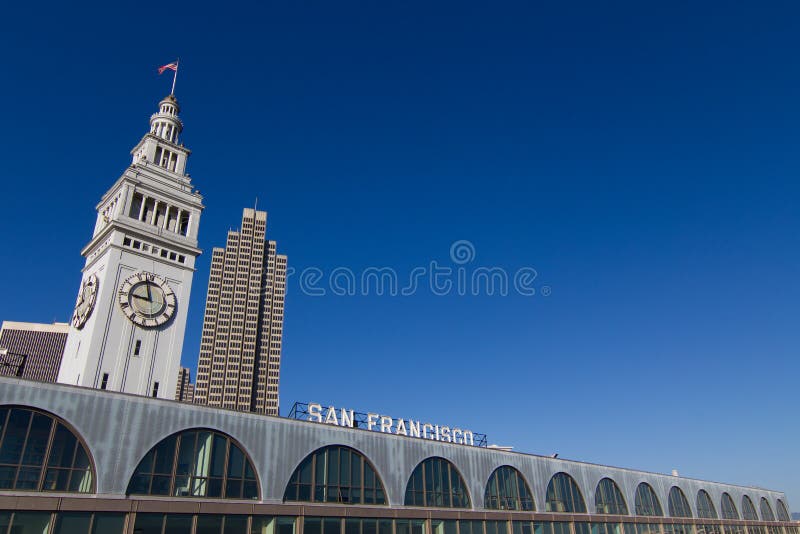 San Francisco Ferry Building with Clock Tower Stock Photo - Image of ...