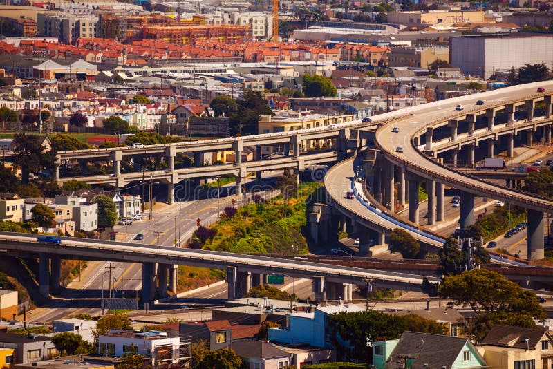 San Francisco Intersection of US 101 and 280 Stock Photo - Image of ...
