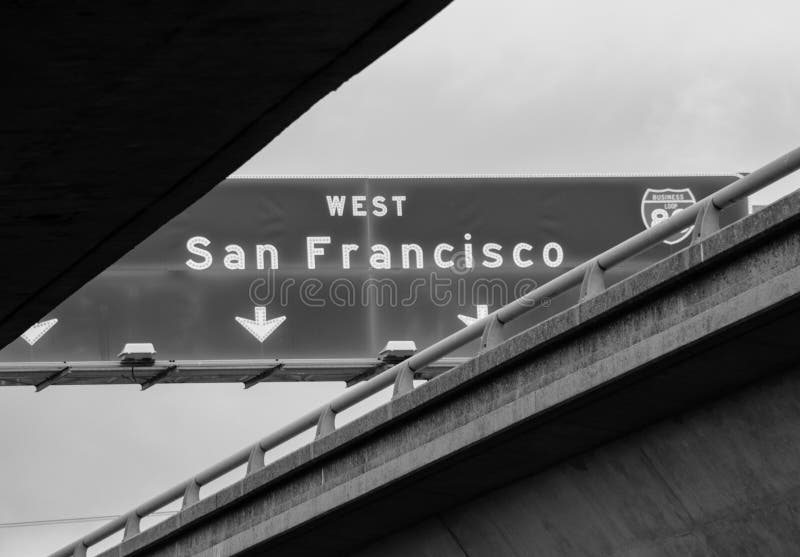San Francisco Interstate Sign Imagen de archivo - Imagen de rascacielos ...