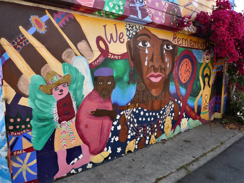 San Francisco mural editorial stock photo. Image of inside - 147174468