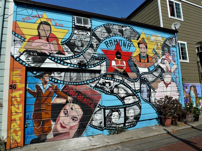 San Francisco mural editorial stock image. Image of inside - 147174564