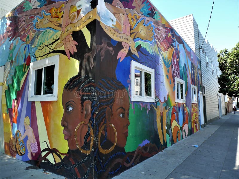 San Francisco mural editorial stock image. Image of center - 147174849