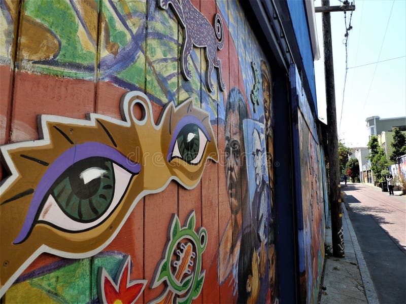 San Francisco mural editorial image. Image of evening - 147174985