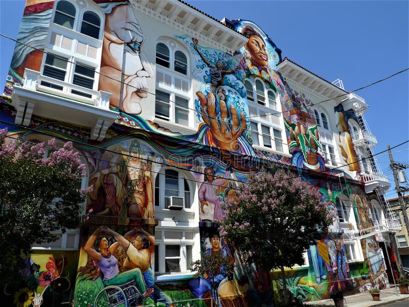 San Francisco mural editorial stock image. Image of bracelets - 147175089