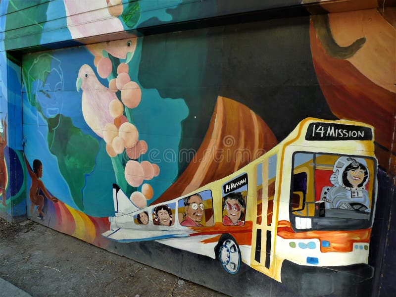 SAN FRANCISCO the MURALS of MISSION Editorial Image - Image of colored ...