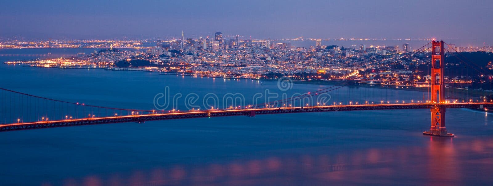 The Panorama from Berkeley Hills on Golden Gate Bridge Stock Photo ...
