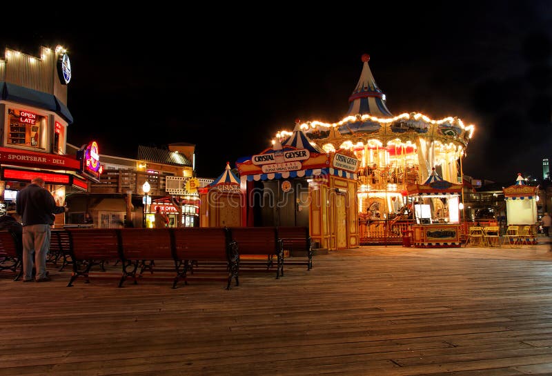 San Francisco Pier 39 at Night Editorial Image - Image of francisco ...