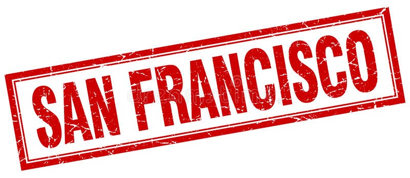San Francisco Red Square Grunge Stamp Stock Vector - Illustration of ...