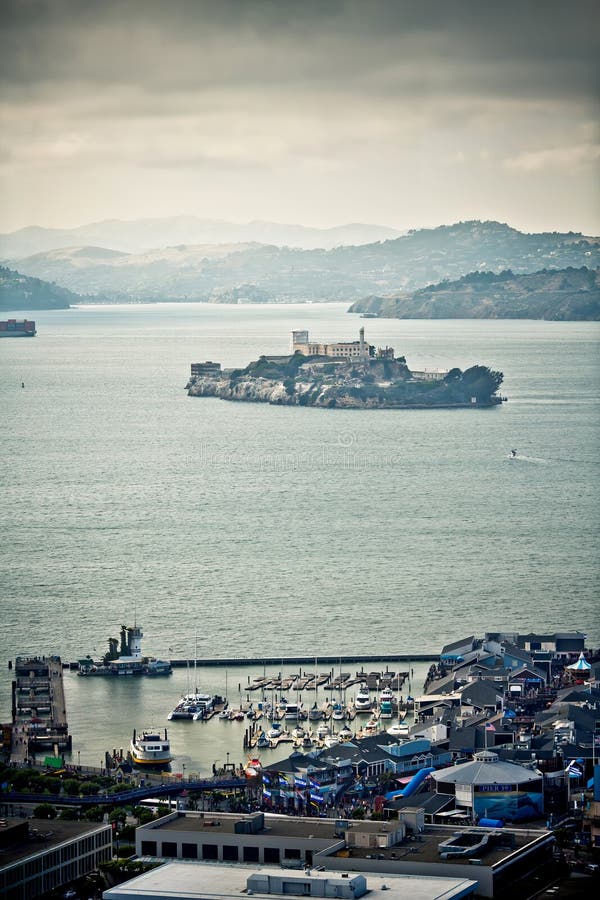 San Francisco Skyline with Alcatraz Stock Photo - Image of alcatraz ...