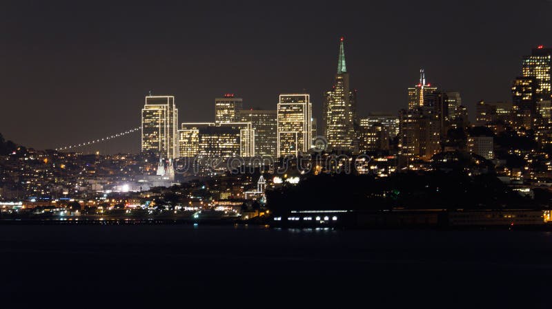 San Francisco at night stock image. Image of famous - 210619477