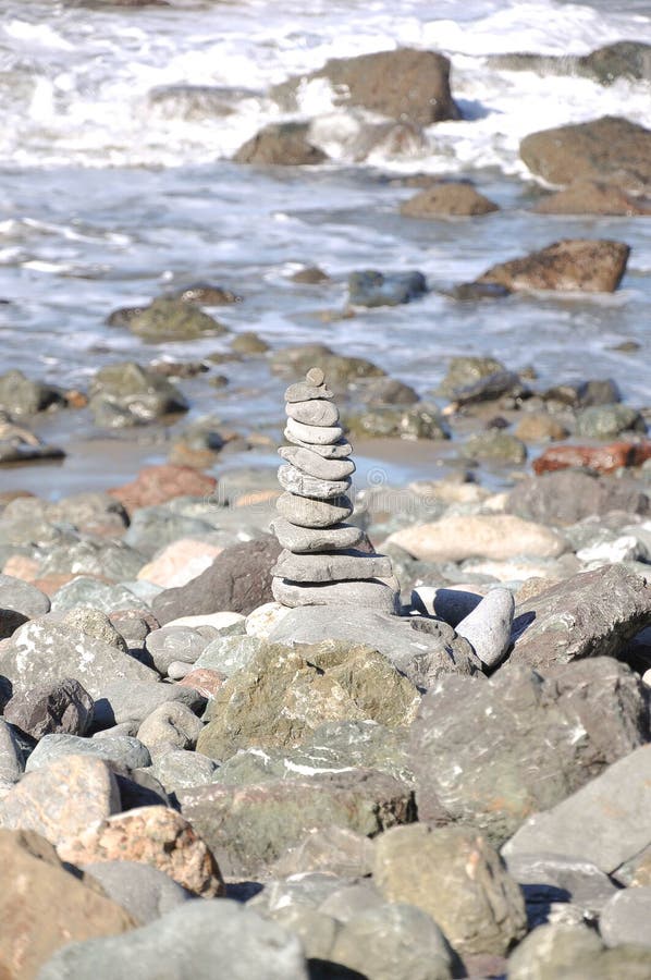 San Francisco Stack of Rocks by the Pacific Ocean Stock Image - Image ...
