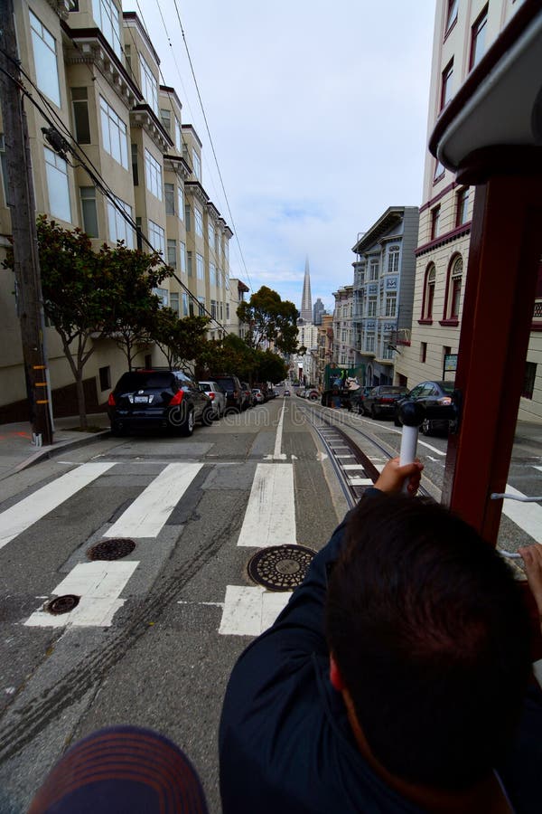 San Francisco street editorial stock photo. Image of cable - 56896743