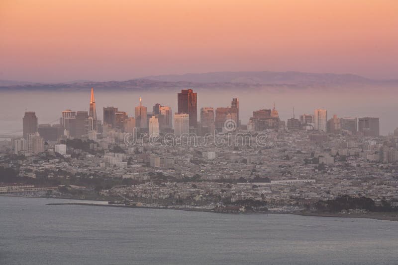 San Francisco in sunset stock image. Image of ocean, evening - 36631389