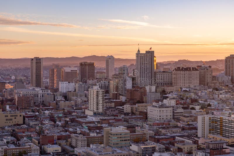 San Francisco at Sunset stock photo. Image of frisco - 276148914