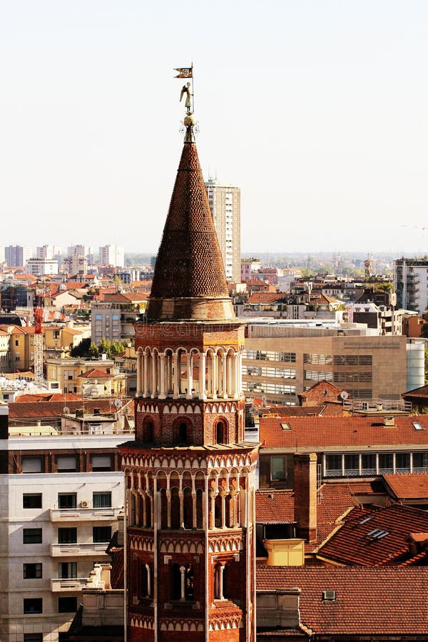 San Gottardo Bell Tower in Milan, Italy Editorial Photography - Image ...