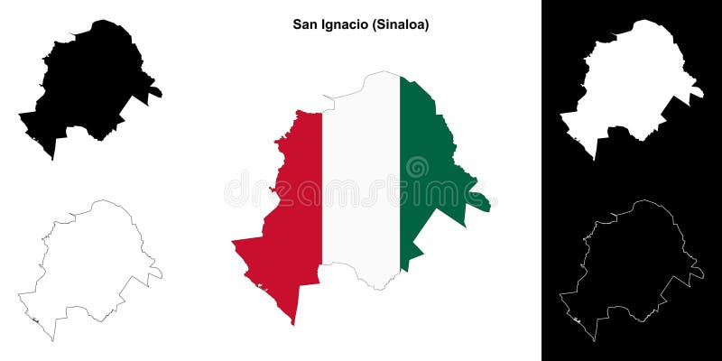 San Ignacio outline map stock vector. Illustration of blank - 379944788