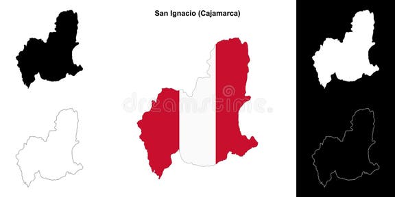 San Ignacio outline map stock vector. Illustration of municipality ...