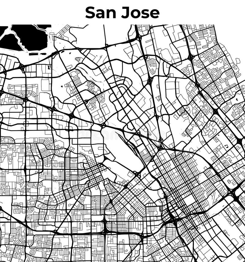San Jose City Map, Cartography Map, Street Layout Map Stock Vector ...