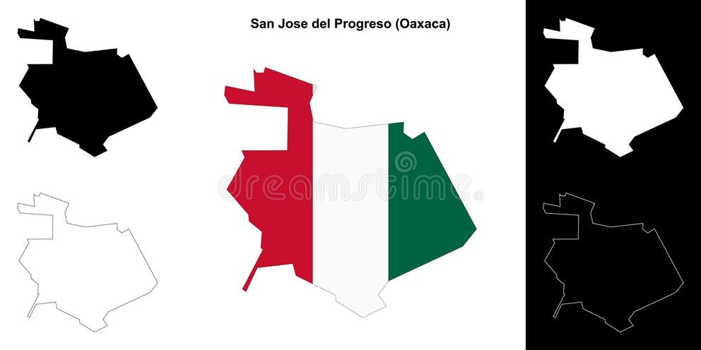 San Jose Del Progreso Outline Map Stock Illustration - Illustration of ...