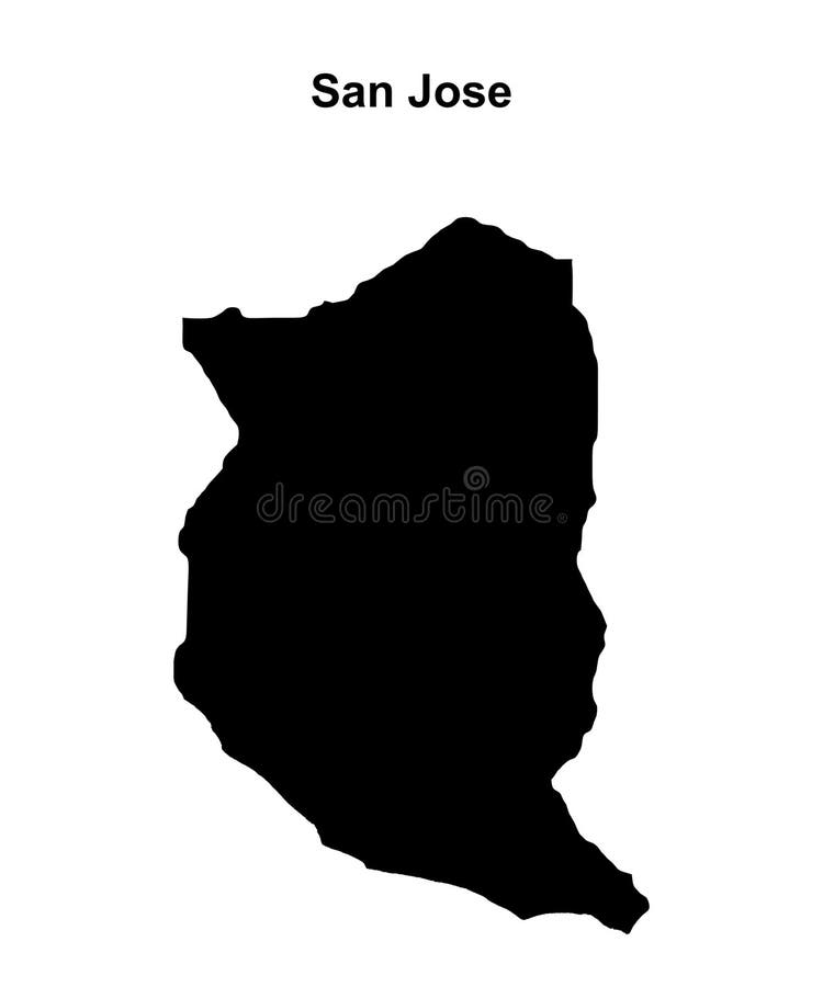 San Jose outline map stock vector. Illustration of icon - 360687642