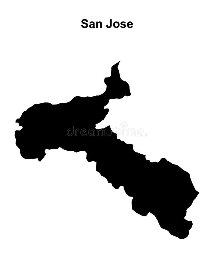 San Jose outline map stock illustration. Illustration of silhouette ...