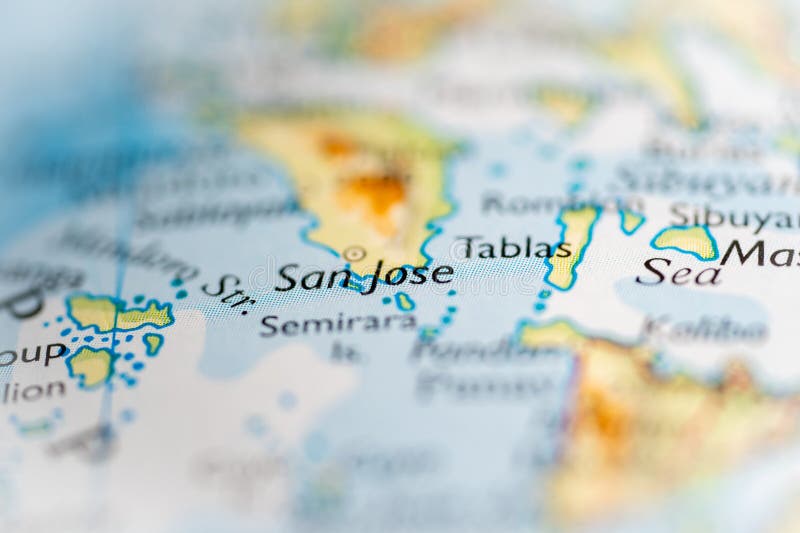 San Jose, Philippines Highlighted on a World Map Stock Photo - Image of ...